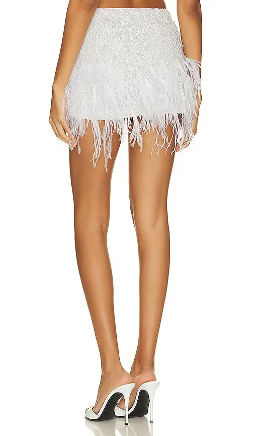 Retrofete Valli Embellished Feather Trim Skirt