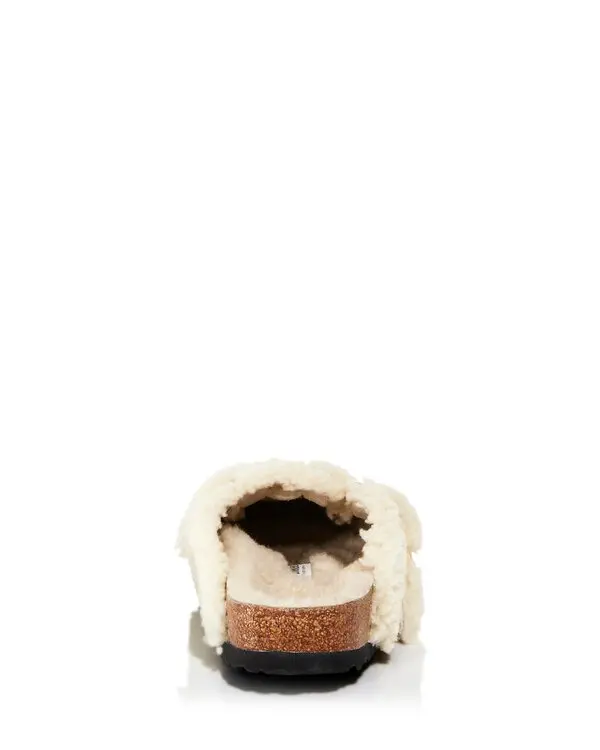 BIRKENSTOCK Boston Big Buckle Teddy Shearling Clogs - Eggshell