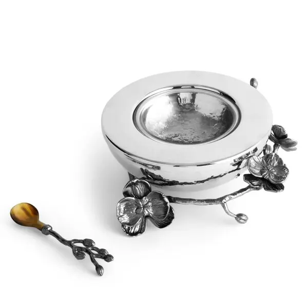 Michael Aram Black Orchid Caviar Dish And Spoon