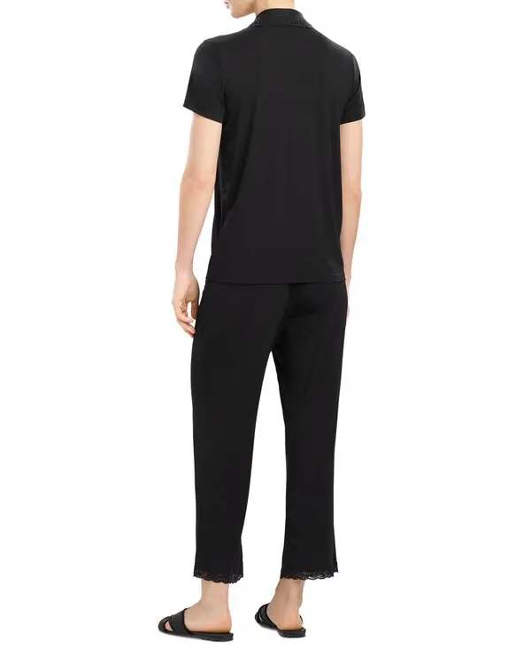 Natori Feathers Essentials Short Sleeve Pajama Set - Black
