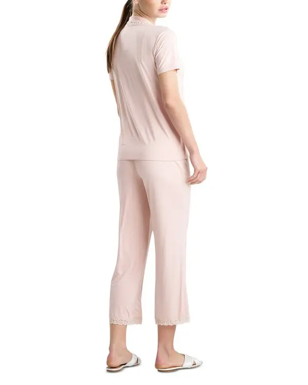 Natori Feathers Essentials Short Sleeve Pajama Set - Cameo Rose