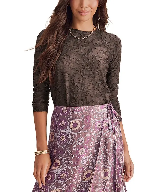 Splendid Cecelia Floral Long Sleeve Tee - Java