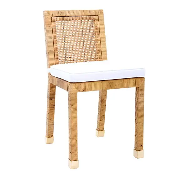 TOV FURNITURE Amara Rattan Performance Fabric Dining Chair - Natural