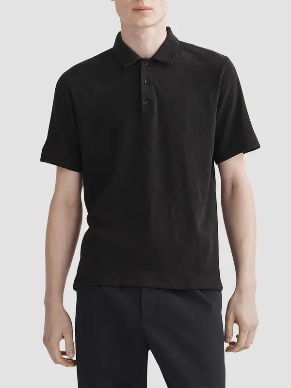 Rag & Bone Classic Flame Polo Shirt - Black