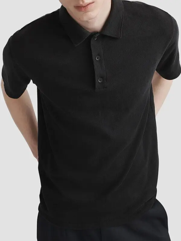 Rag & Bone Classic Flame Polo Shirt - Black