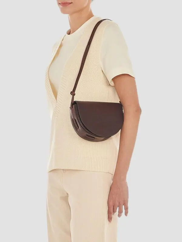 Il Bisonte Snodo Leather Crossbody Bag - Caffe