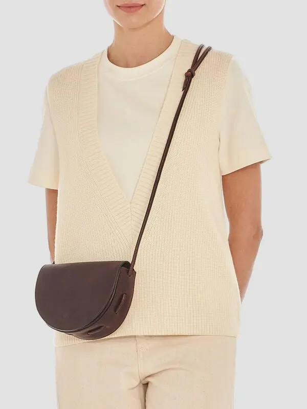 Il Bisonte Snodo Leather Crossbody Bag - Caffe