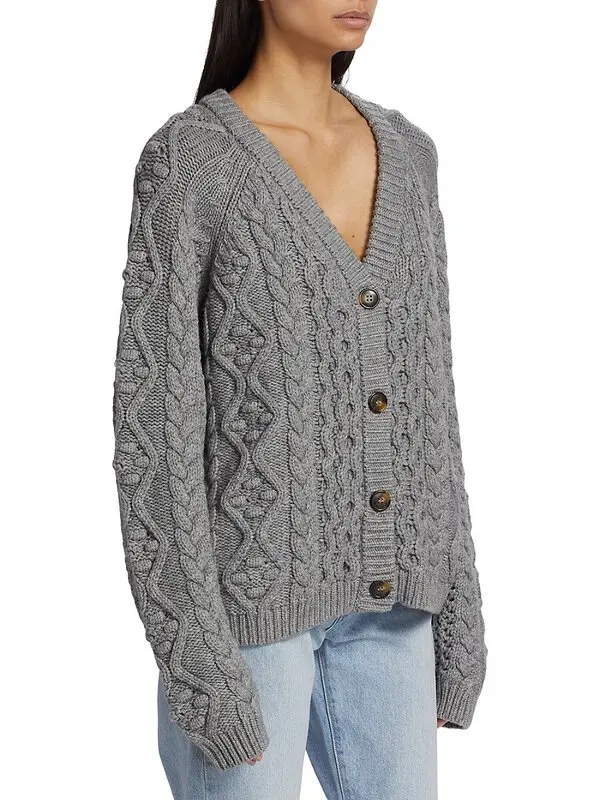 LOULOU STUDIO Kuma Cable-knit Wool-cashmere Cardigan