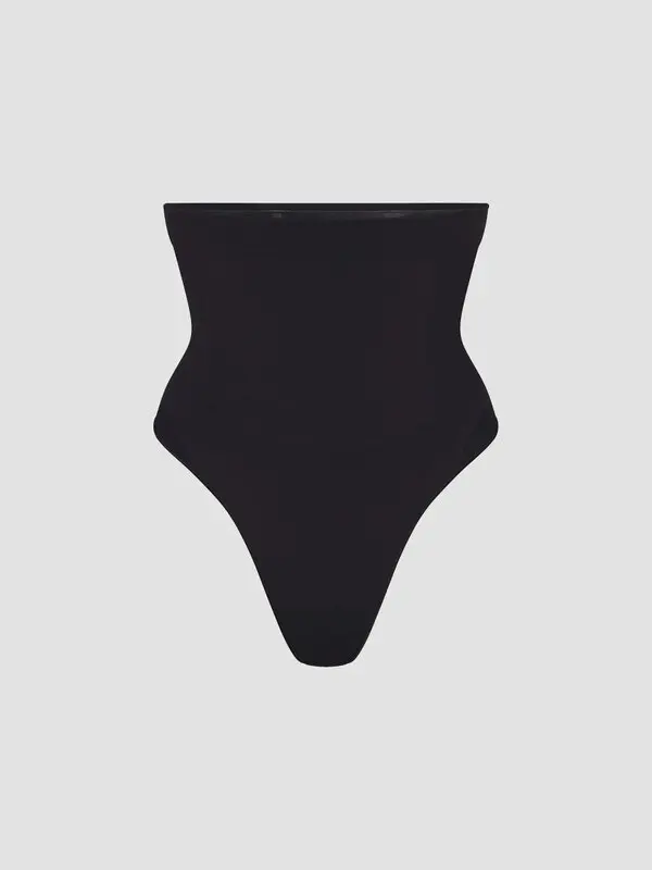 SKIMS Seamless Sculpt High-waisted Thong - Onyx