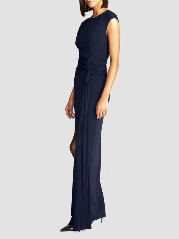 Halston Giovanna Jersey Twisted Gown