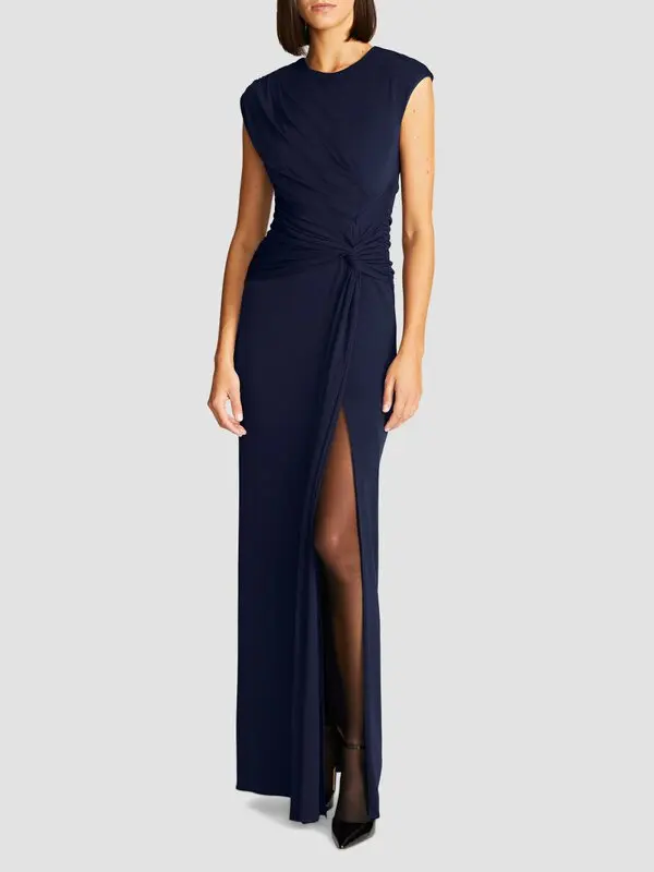 Halston Giovanna Jersey Twisted Gown