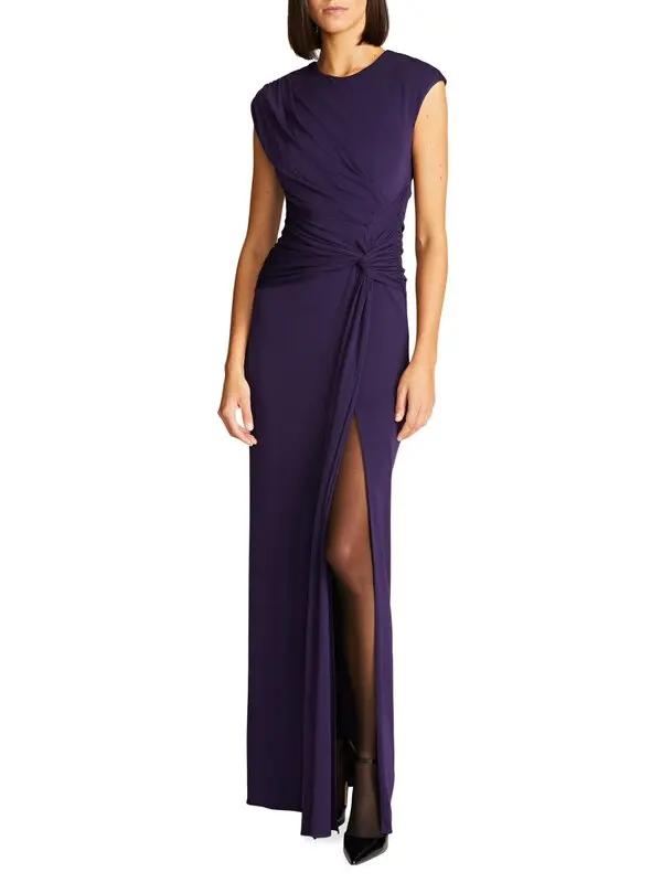 Halston Giovanna Jersey Twisted Gown