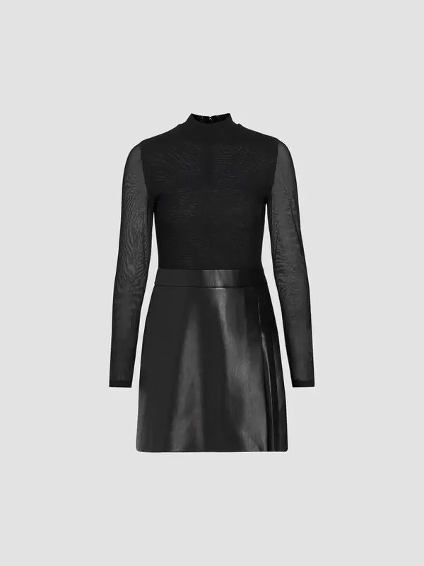 Alice + Olivia Chara Mixed-media Minidress