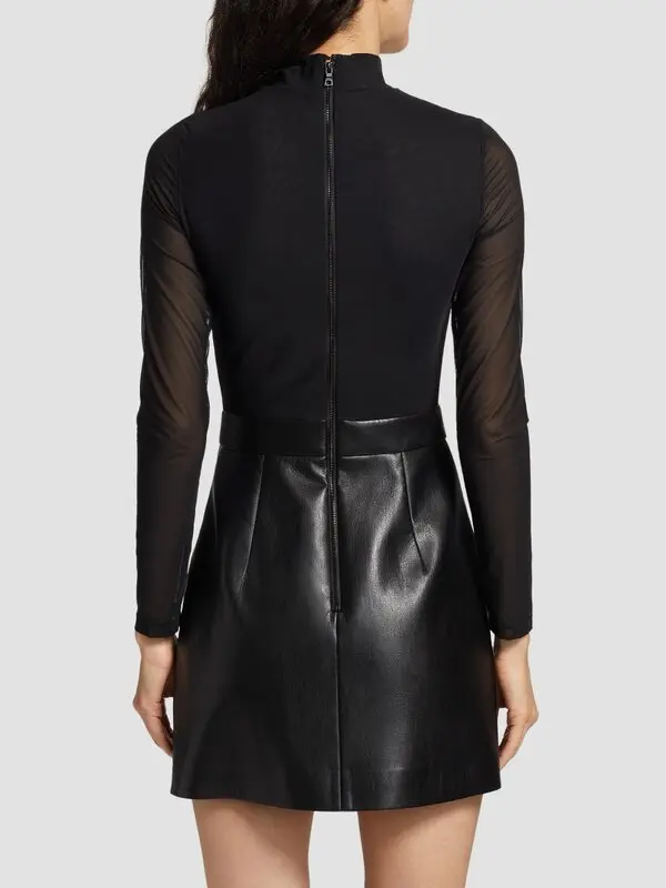 Alice + Olivia Chara Mixed-media Minidress
