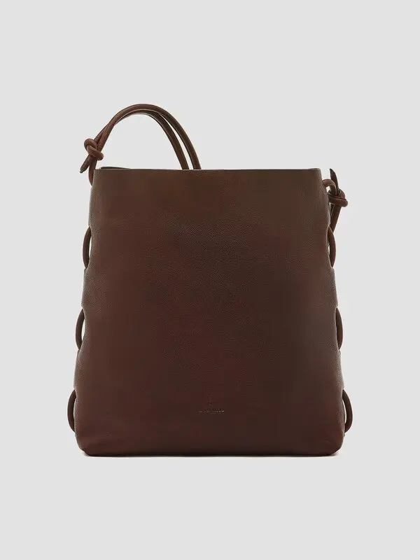 Il Bisonte Snodo Leather Crossbody Tote Bag - Caffe