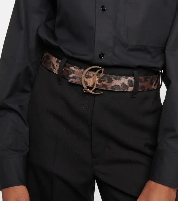 CHRISTIAN LOUBOUTIN Cl Logo Animal-print Belt