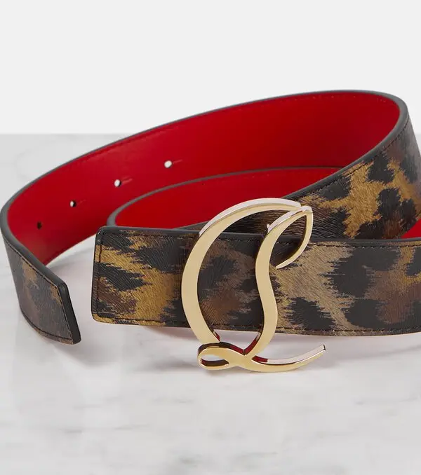 CHRISTIAN LOUBOUTIN Cl Logo Animal-print Belt