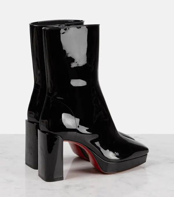 CHRISTIAN LOUBOUTIN Alleo 90 Patent Leather Ankle Boots