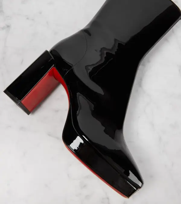 CHRISTIAN LOUBOUTIN Alleo 90 Patent Leather Ankle Boots