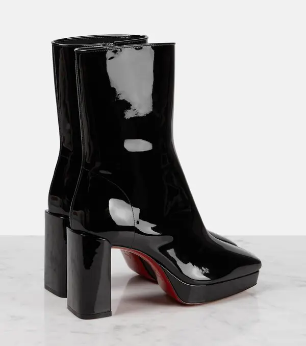 CHRISTIAN LOUBOUTIN Alleo 90 Patent Leather Ankle Boots