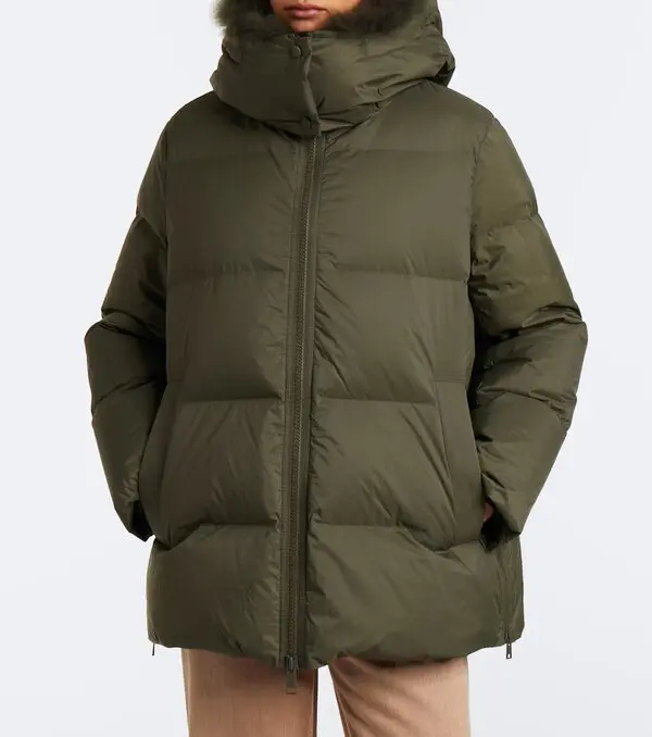 YVES SALOMON Shearling-trimmed Down Jacket - Green
