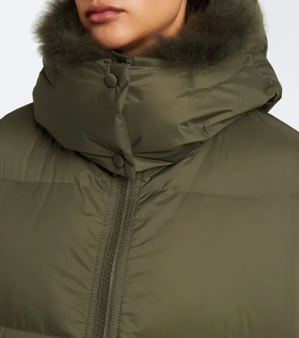 YVES SALOMON Shearling-trimmed Down Jacket - Green