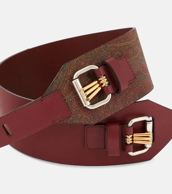 ETRO Parsley Multicolor Patterned Women\'s Leather Belt 34” Women main image 2