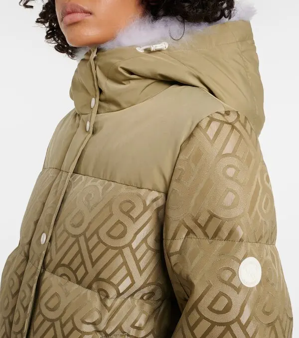 YVES SALOMON Logo Shearling-trimmed Down Jacket