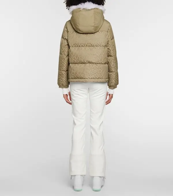 YVES SALOMON Logo Shearling-trimmed Down Jacket