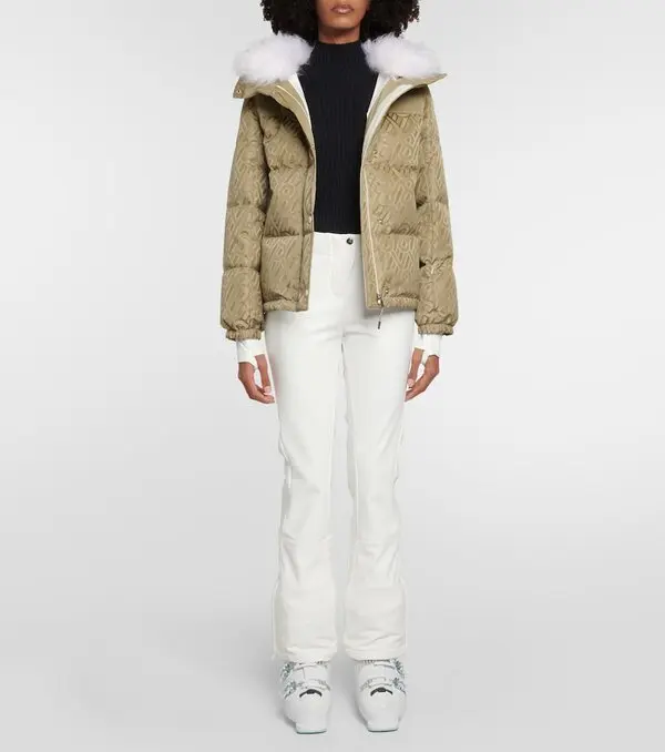 YVES SALOMON Logo Shearling-trimmed Down Jacket