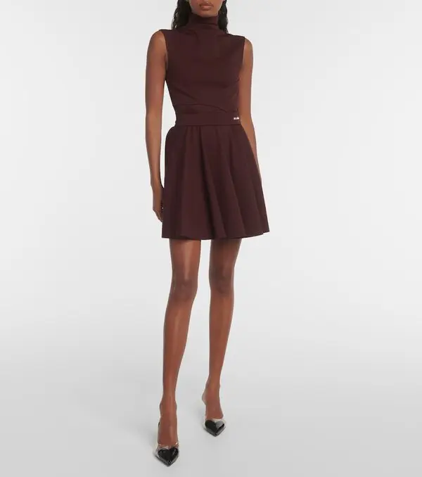 Alaïa Mockneck Jersey Dress