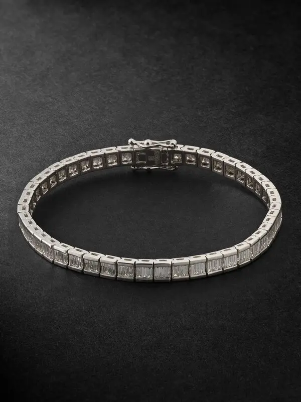 KOLOURS JEWELRY 14-karat White Gold Diamond Tennis Bracelet - Silver