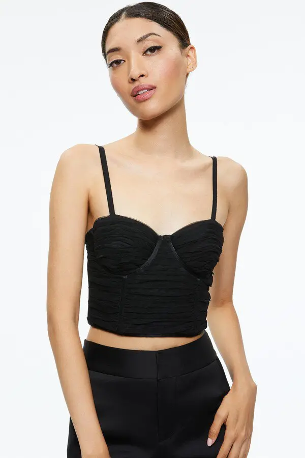 Alice + Olivia Damia Ruched Bustier Top