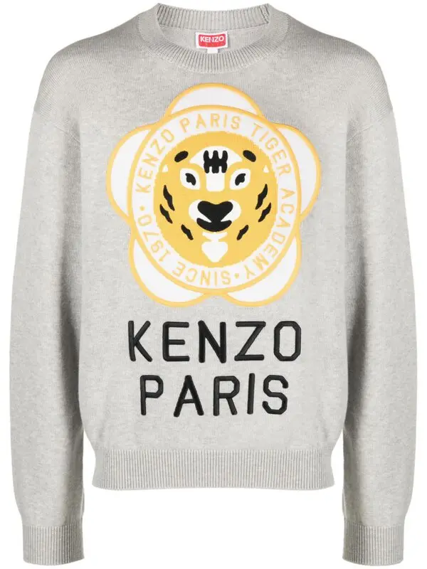 Kenzo Logo-patch Jumper - Grey