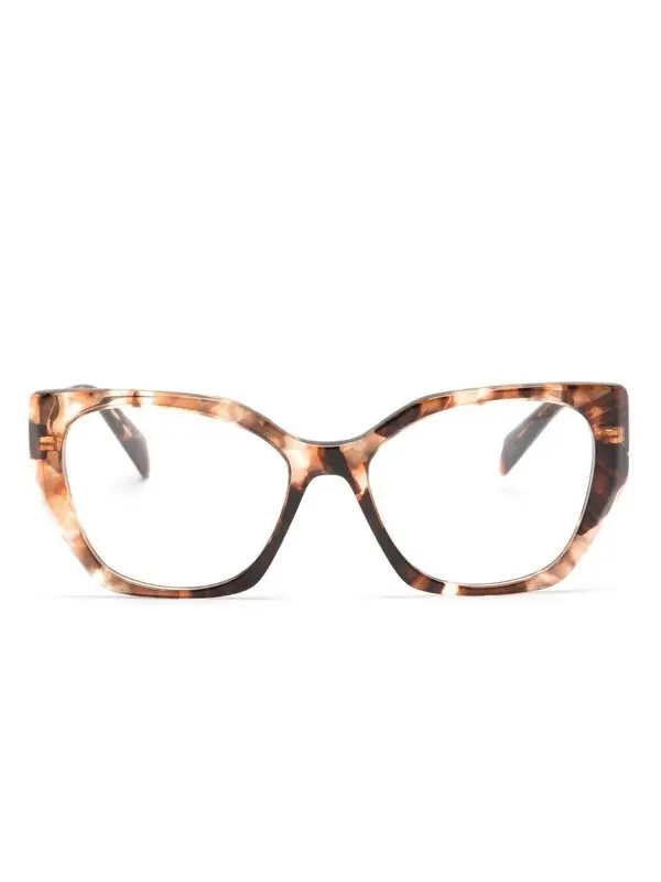 Prada Symbole Cat-eye Frame Glasses - Brown