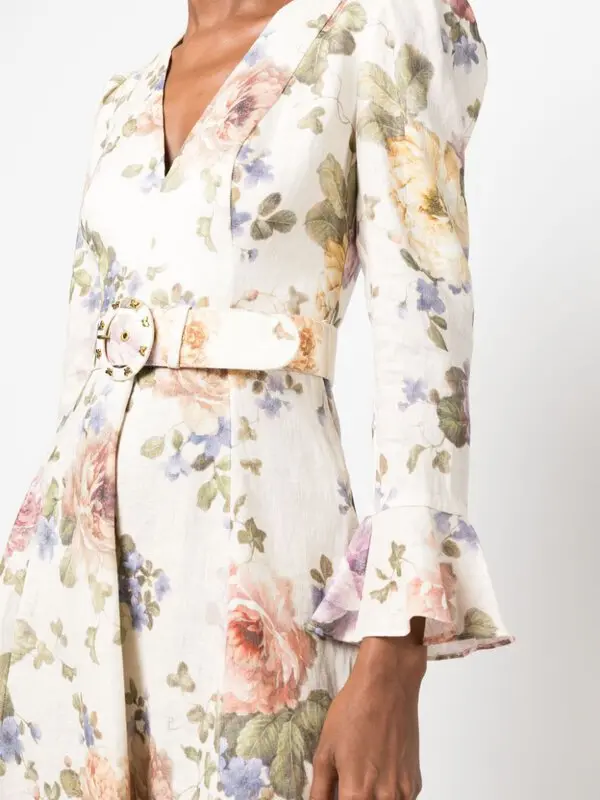 Zimmermann Luminosity Floral-Pattern Midi Dress In Neutrals - 40% Off |  Editorialist