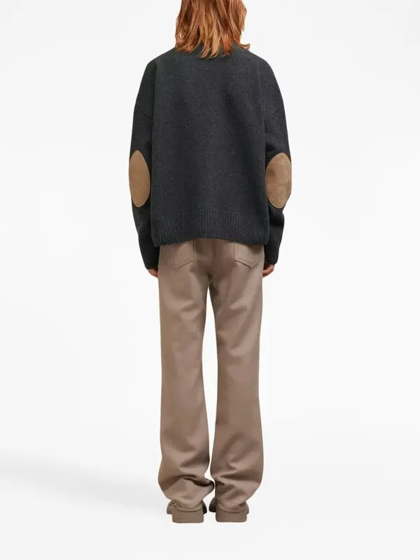 AMI Paris V-neck Elbow Patches Cardigan