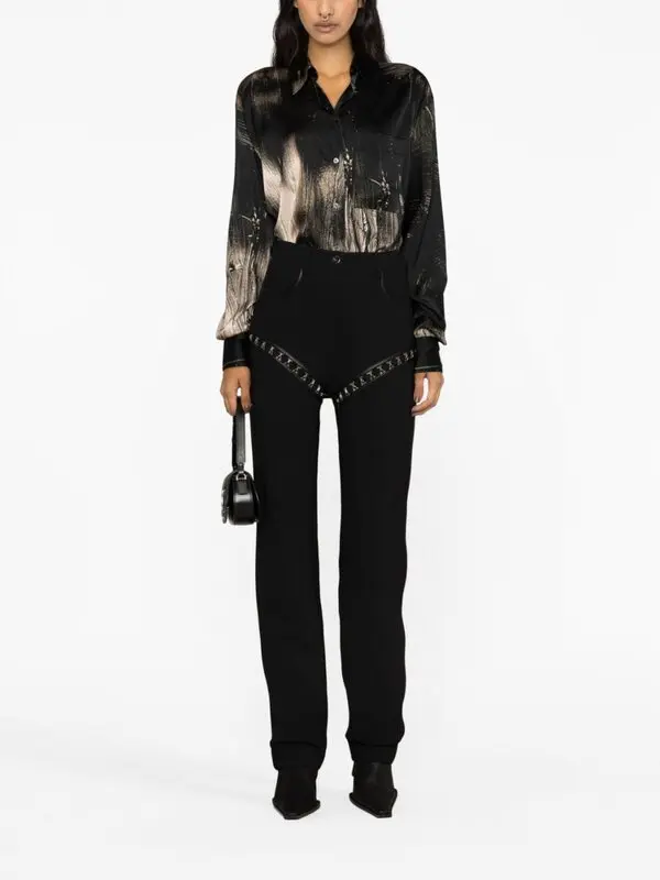 LOUISA BALLOU Abstract-print Long-sleeve Shirt