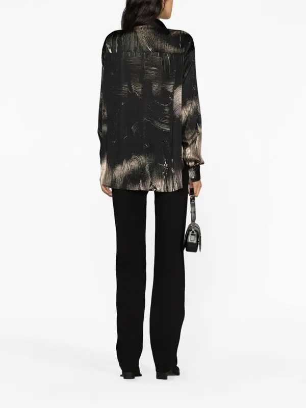 LOUISA BALLOU Abstract-print Long-sleeve Shirt