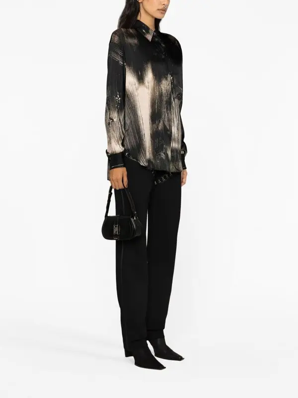 LOUISA BALLOU Abstract-print Long-sleeve Shirt