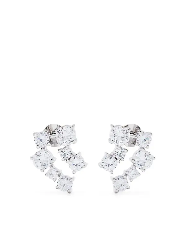 Completedworks Crystal Polished Drop Earrings - Silver