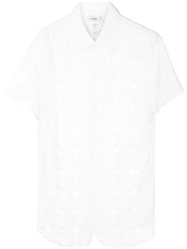 AMIR SLAMA Crochet-panel Short-sleeved Shirt