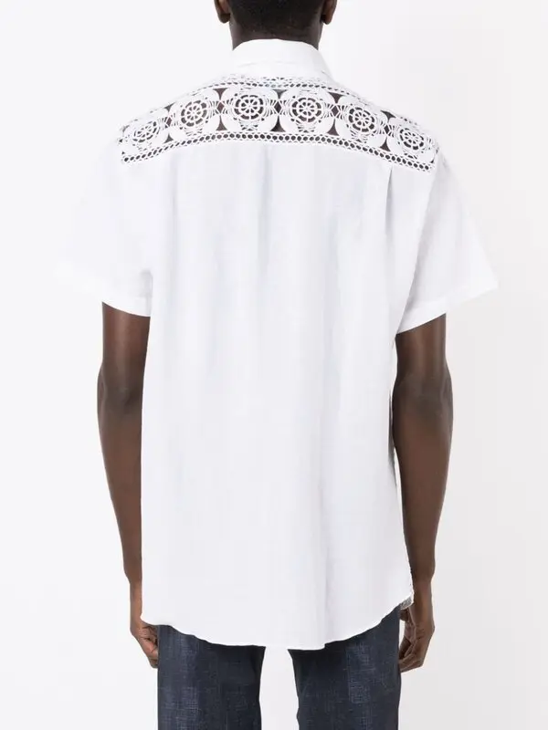 AMIR SLAMA Crochet-panel Short-sleeved Shirt