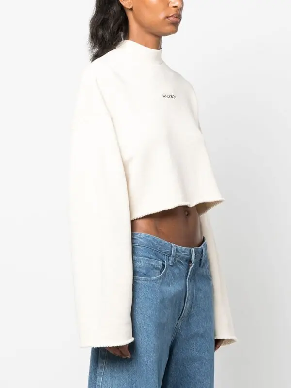 HALFBOY Logo-embroidered Cropped Sweatshirt