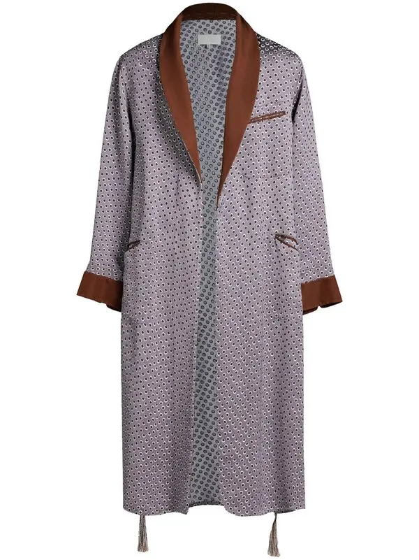 MAISON MARGIELA Geometric Pattern Fringed Coat