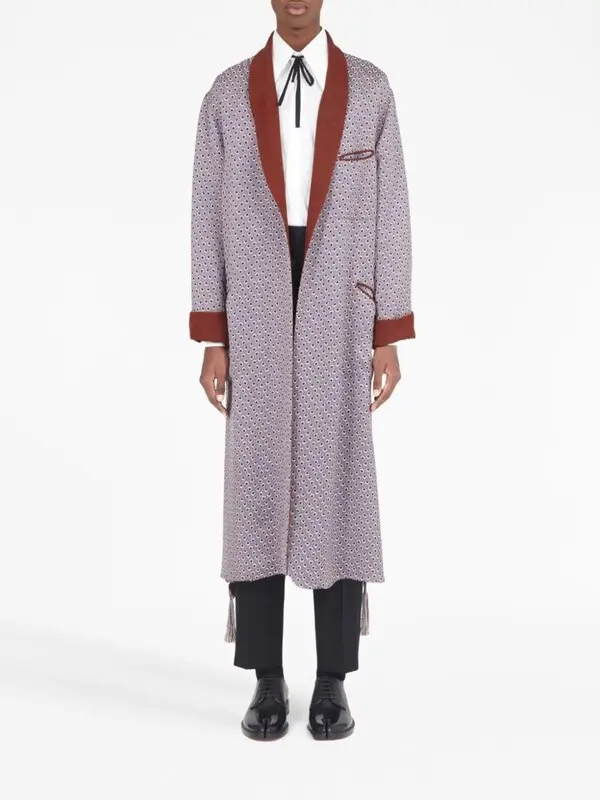MAISON MARGIELA Geometric Pattern Fringed Coat