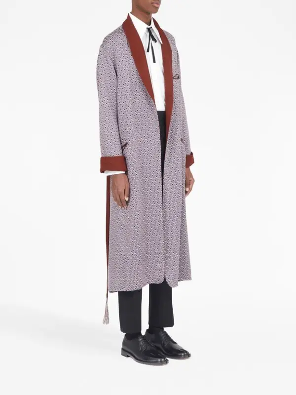 MAISON MARGIELA Geometric Pattern Fringed Coat