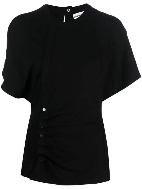 Rabanne Short Sleeve Draped Blouse