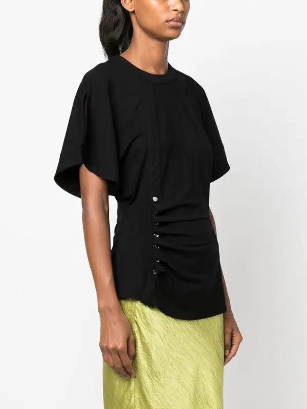 Rabanne Short Sleeve Draped Blouse