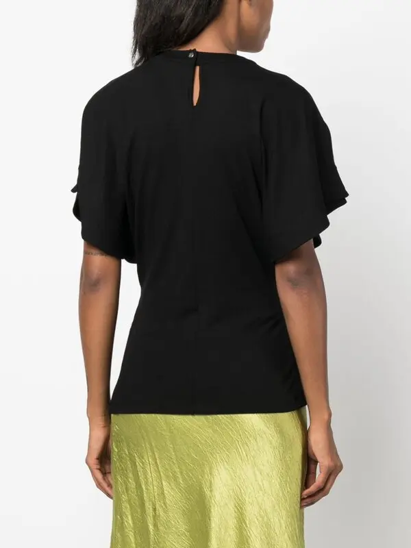 Rabanne Short Sleeve Draped Blouse